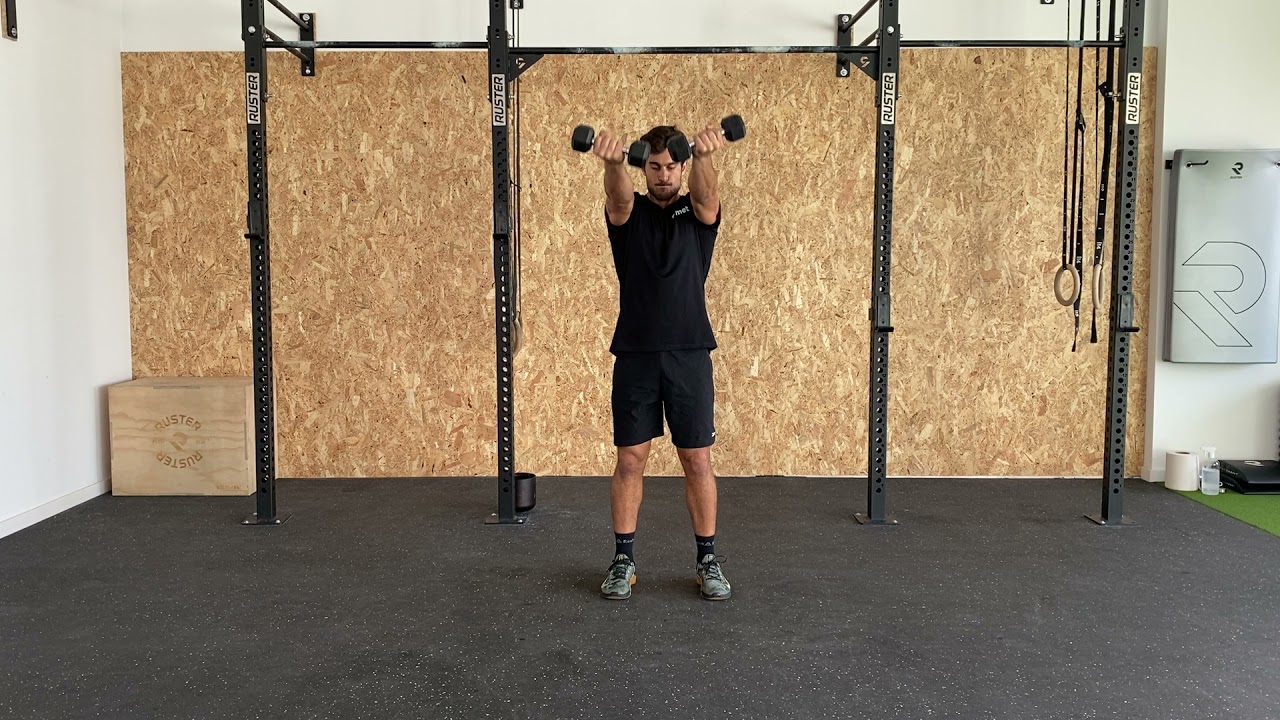 Standing dumbbell supinated shoulder flexion - Flexion de hombro ...