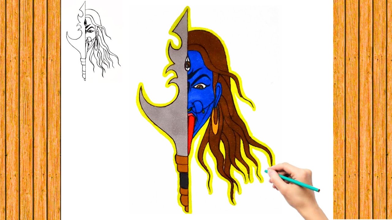 Navratri Special | Goddess Kali Half Face | Maa Kali Coloring Pages | # ...