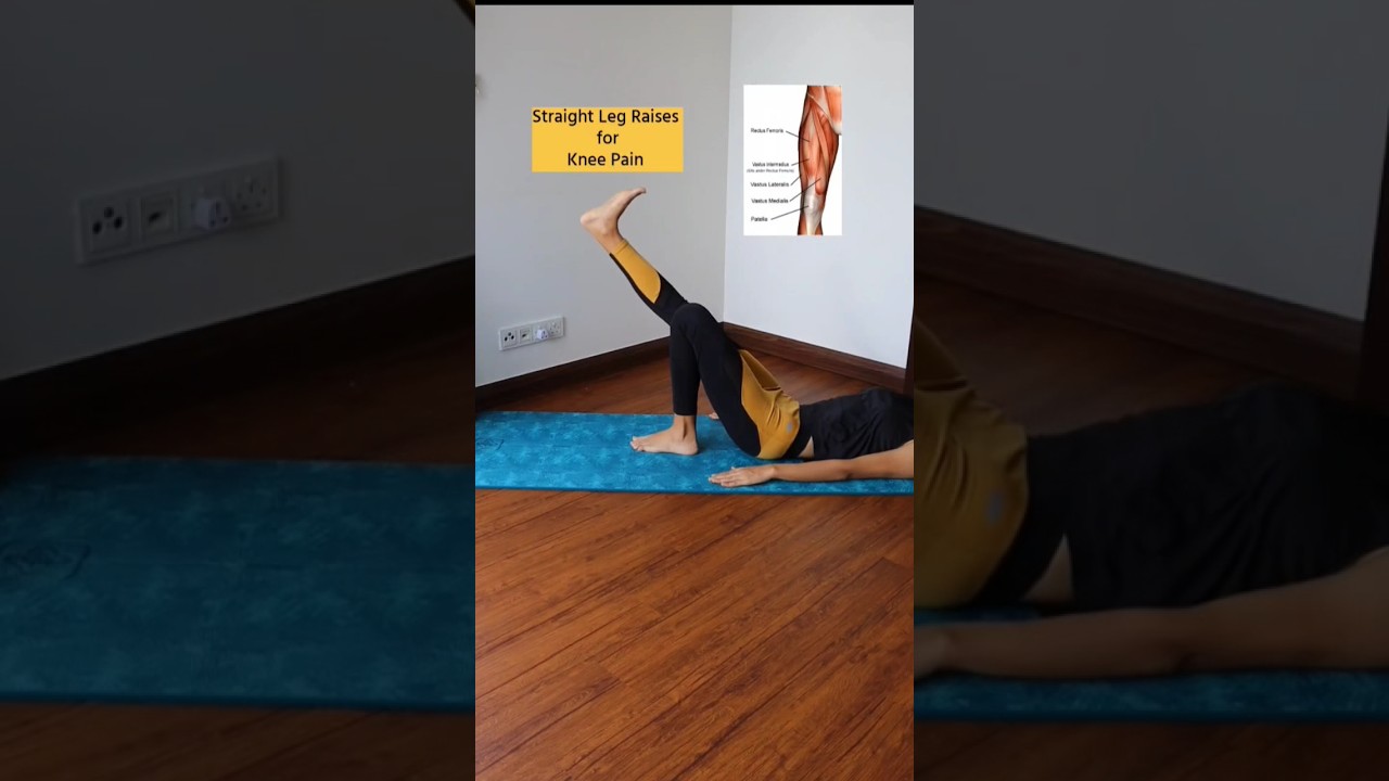 SLR for knee pain, 10-15 reps, 3-4 times a week #kneepainrelief # ...