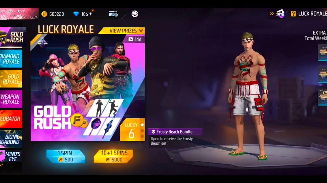 Gold Rush New Event😱😱|| Gold Luck Royale Free Fire Mein Emotes ...