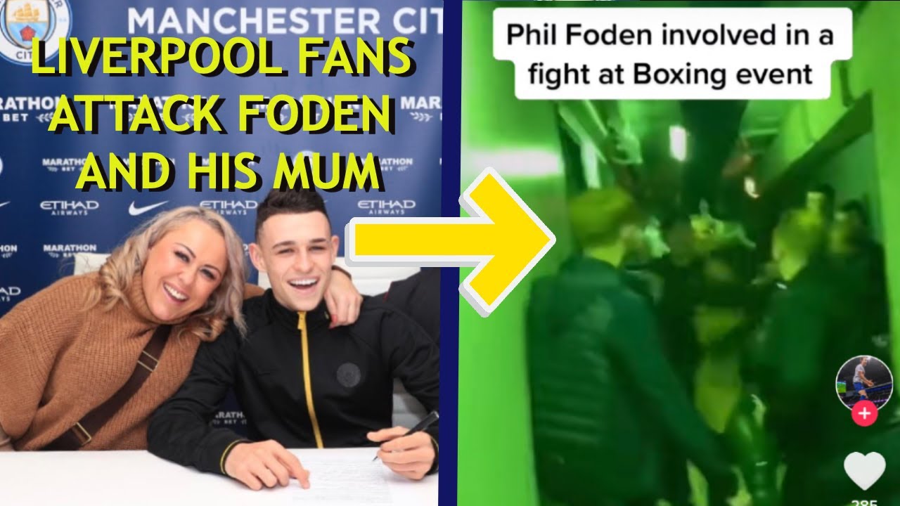 LIVERPOOL FANS FIGHT PHIL FODEN AND HIS MUM AFTER SPURS DEFEAT - YouTube