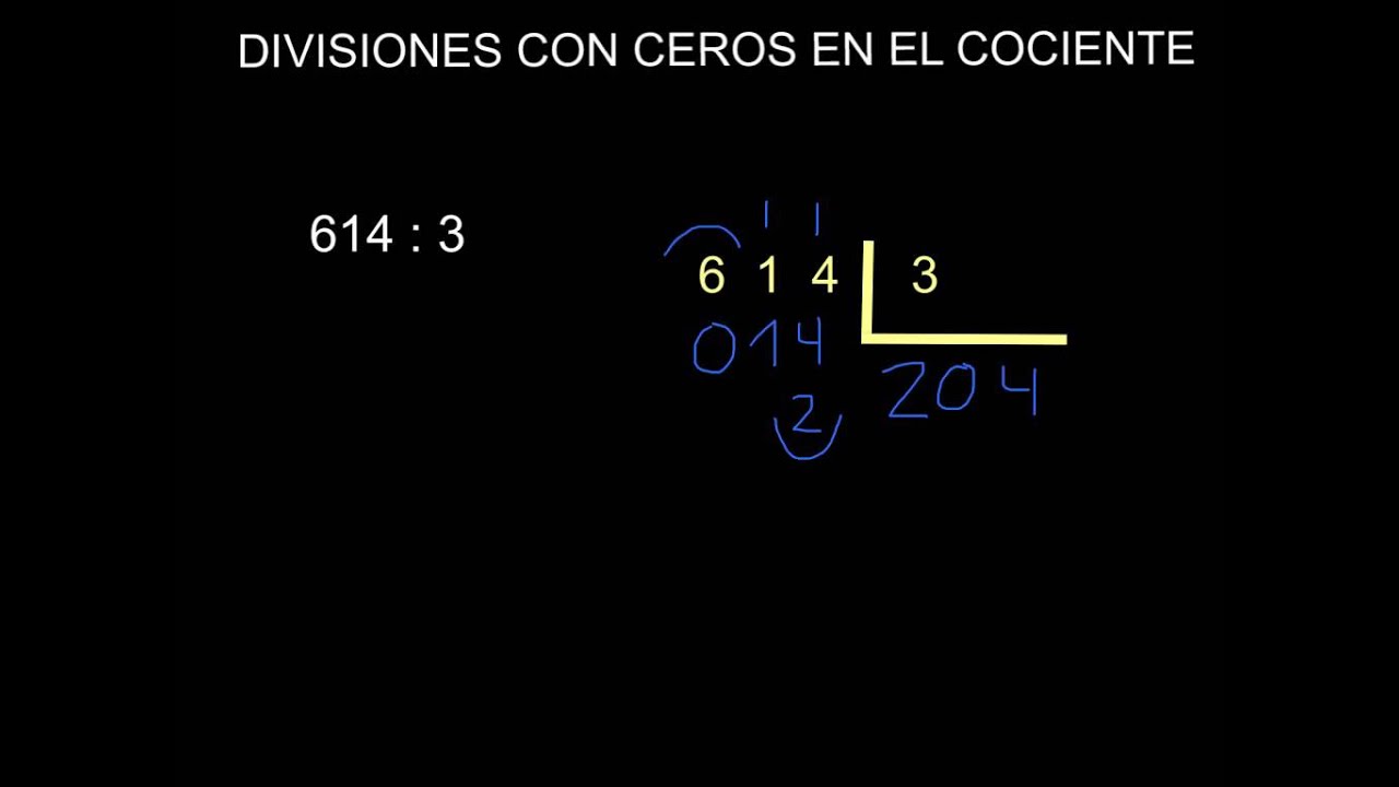 DIVISIONES CON CEROS EN EL COCIENTE - YouTube
