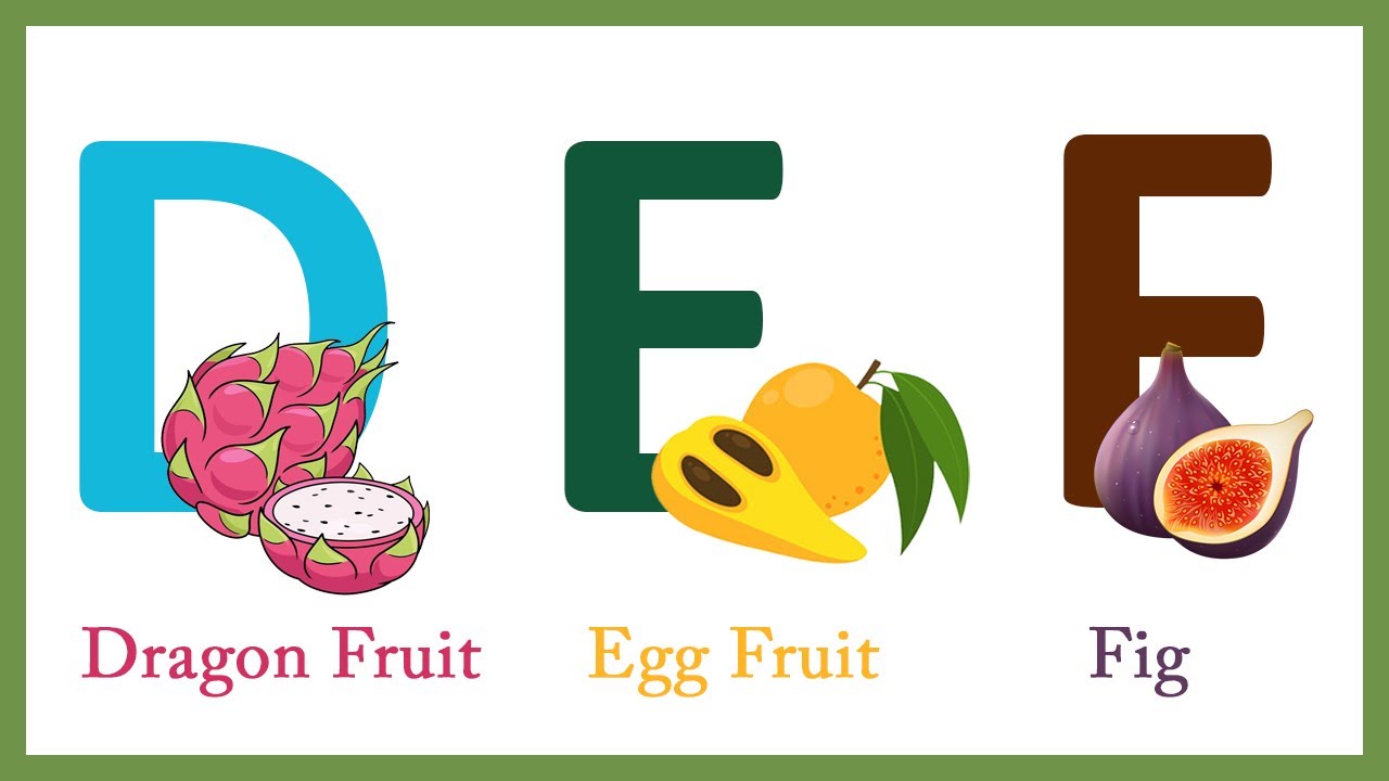 Learn Fruit Drawing with letters DEF | How to Draw and Color Fruits ...