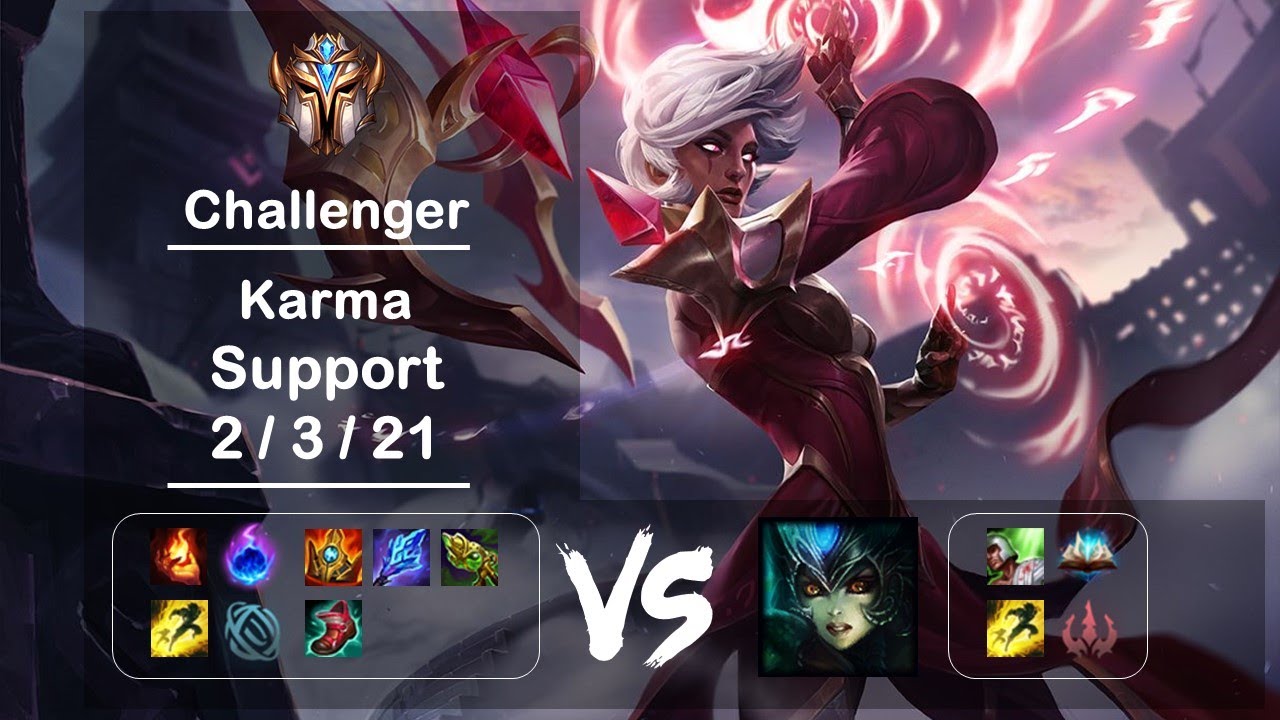 Support Karma vs Nami KR Challenger Patch 12.21 - YouTube