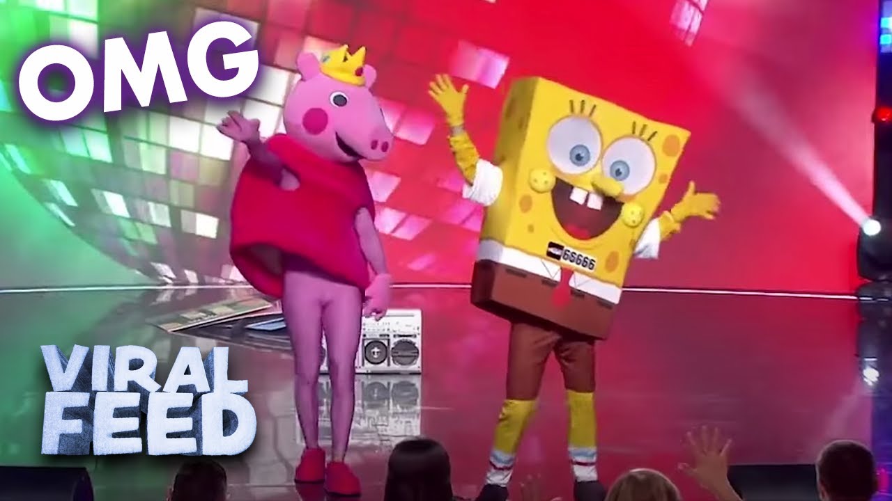 SPONGEBOB AND PEPPER PIG AUDITION FOR GOT TALENT | VIRAL FEED - YouTube