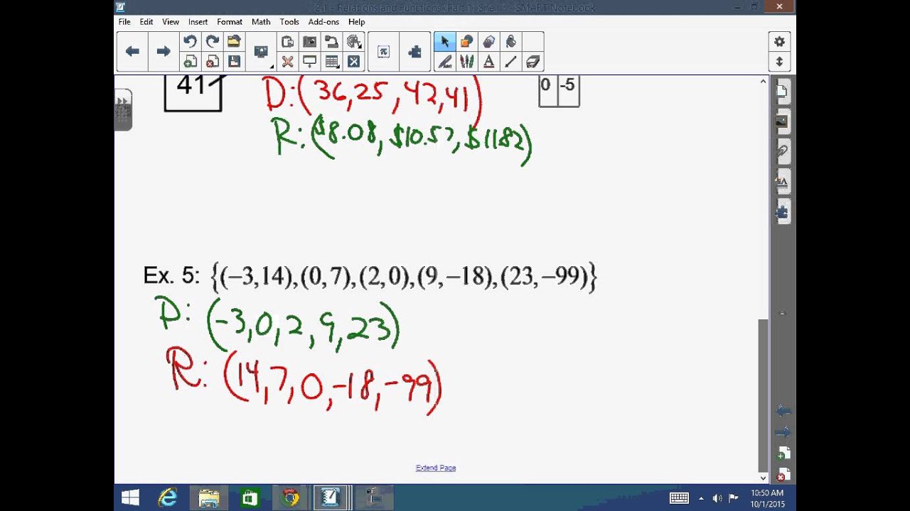 Algebra 2 Accelerated: 2.1 (Part 1):Relations and Functions - YouTube