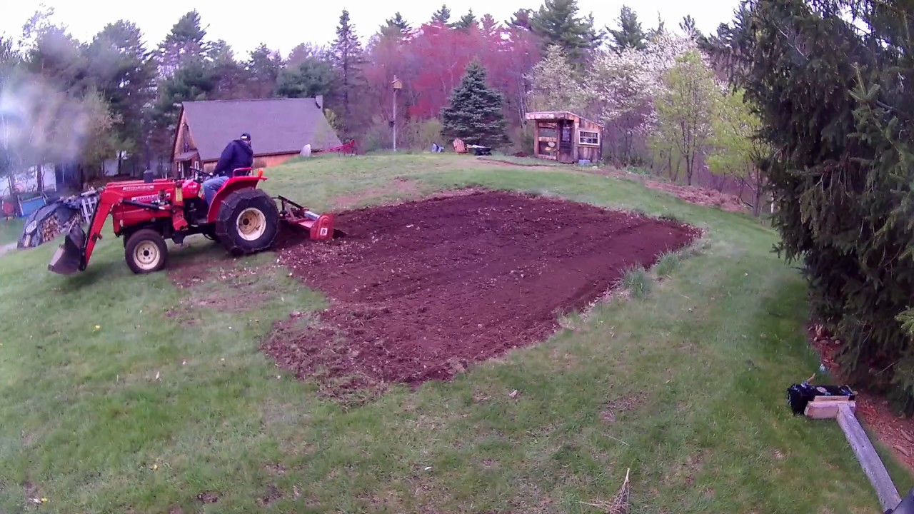 Yanmar 226D with 3-point rototiller - YouTube