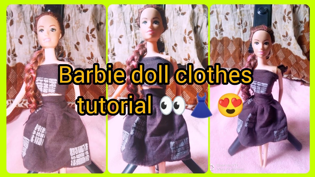 Barbie doll clothes tutorial DIY swing/how to make Barbei dresses ...