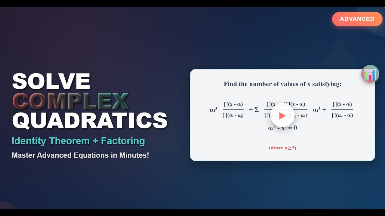 "Solve This Complex Quadratic Equation in Minutes! 🔥 Identity Theorem ...