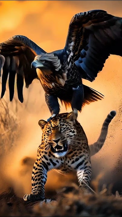 Fierce fight between eagle and leopard - YouTube