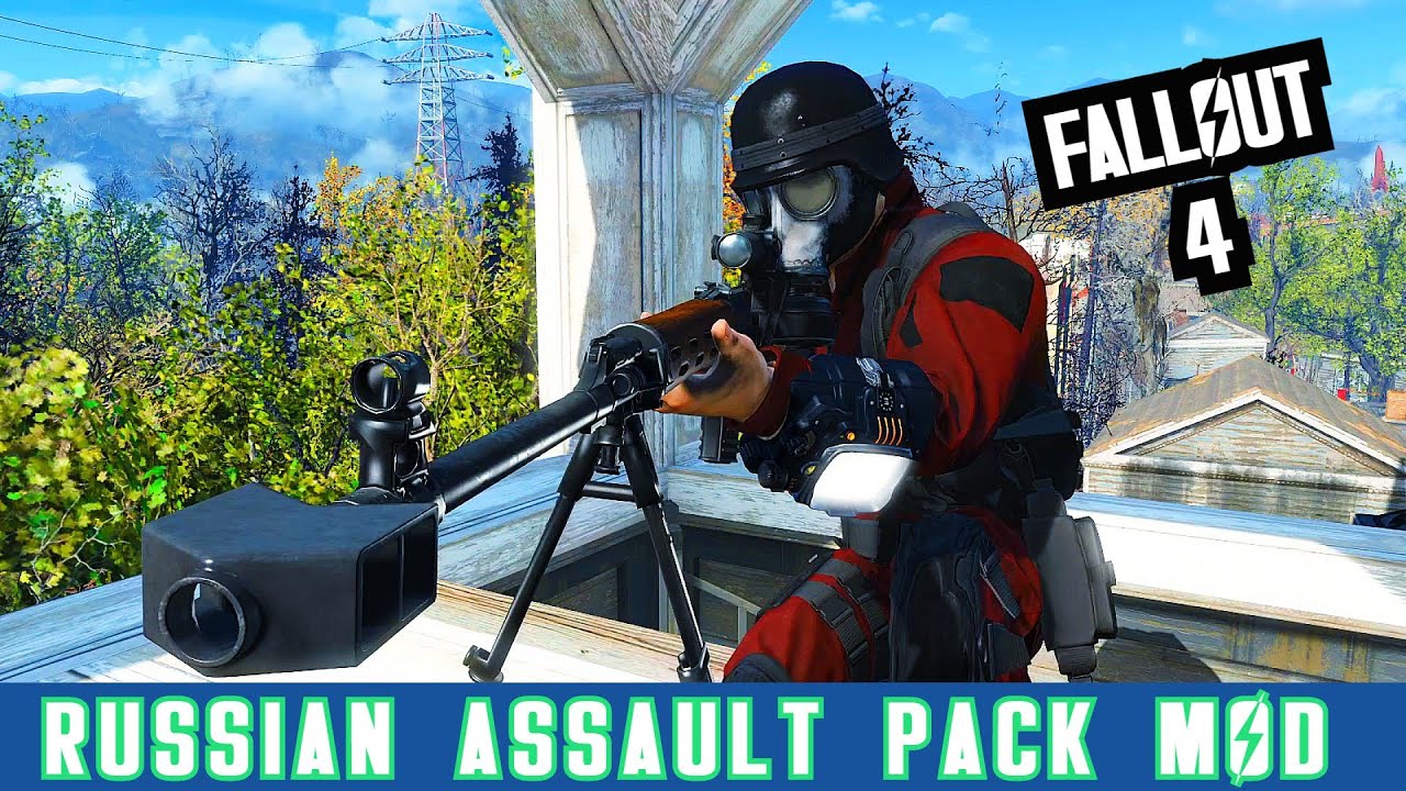 Fallout 4 Weapon Mod Showcase - RUSSIAN ASSAULT PACK - YouTube