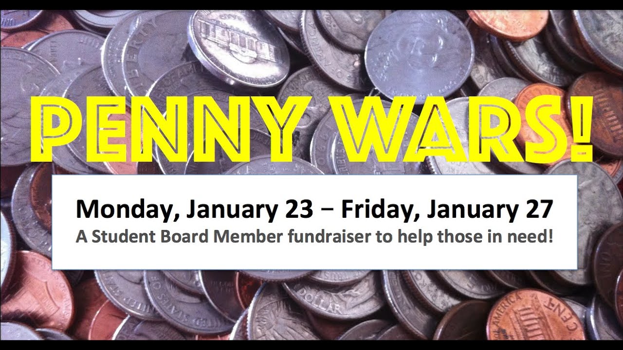 Penny Wars fundraiser organized by 2022-23 student board members - YouTube