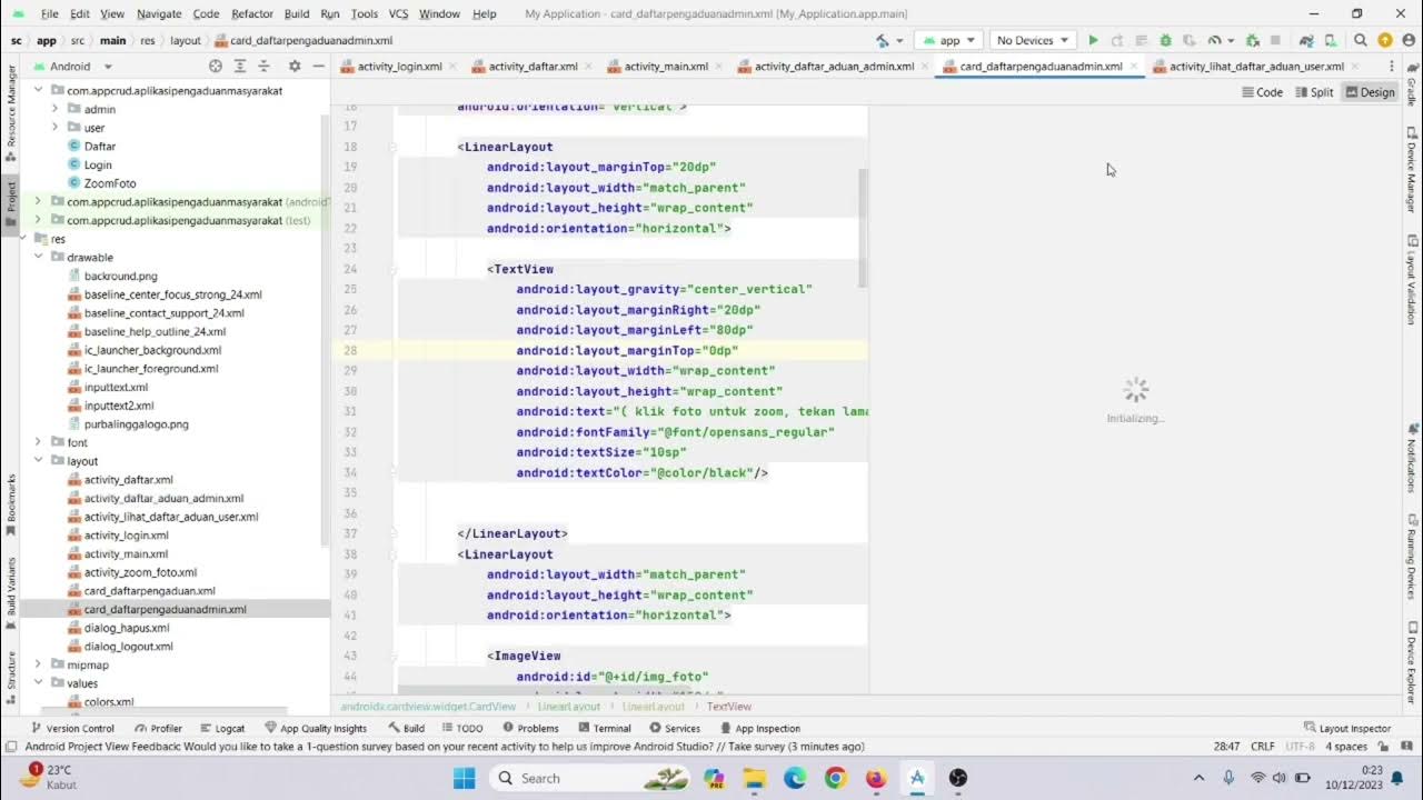 Progres Kelompok 3 Pembuatan Aplikasi Mobile (Sistem Pengaduan Masyarakat) -Pemrograman Mobile ...
