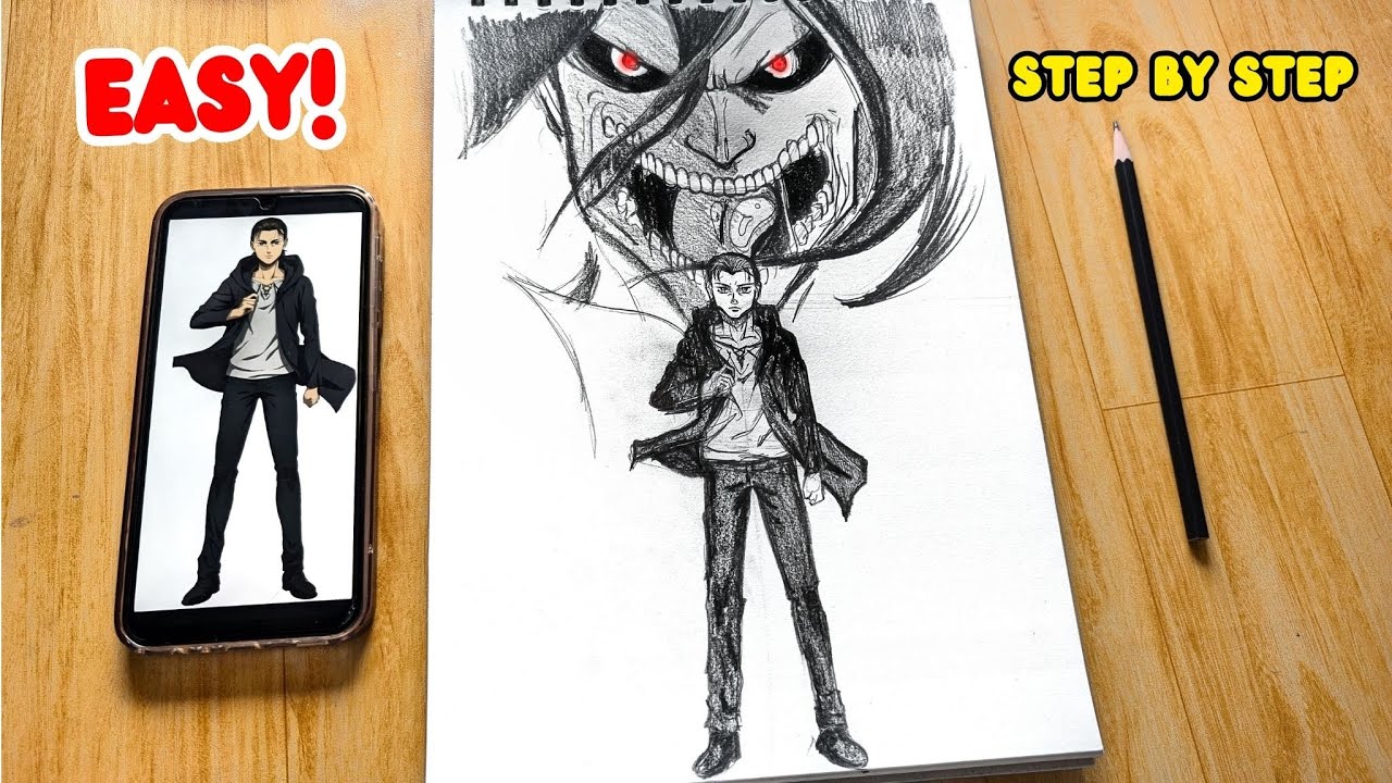 How to Draw Eren Yeager (Full Body) | Drawing Eren Yeager | Anime ...
