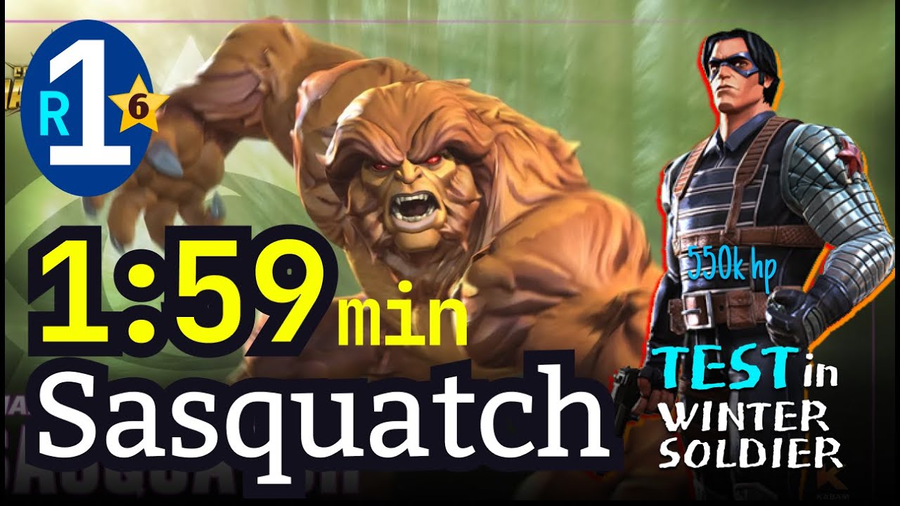 6* Sasquatch 1 Rank, No boost | Winter Soldier 550k hp #mcoc - YouTube