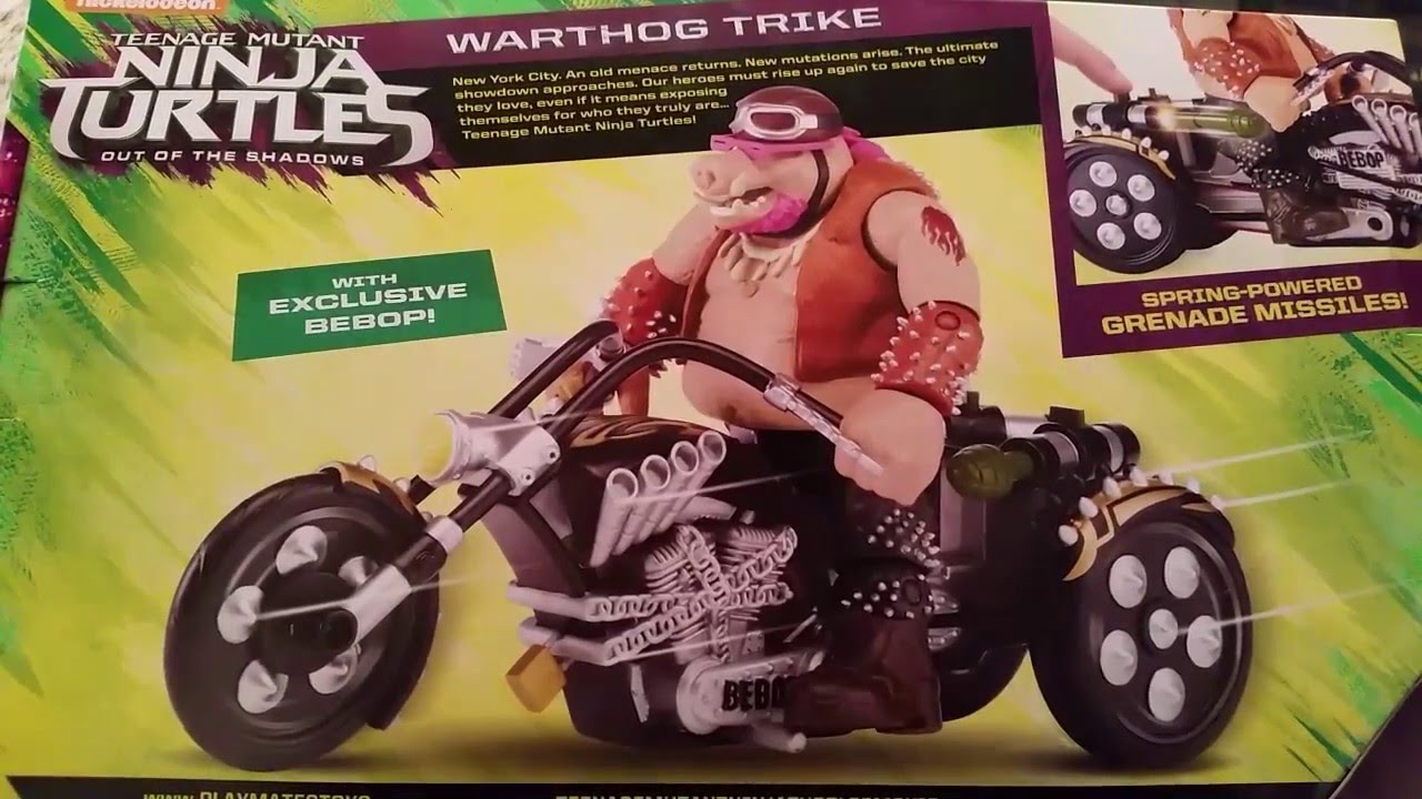 TMNT Beebop Warthog Trike and Rocksteady Rhino Chopper review - YouTube