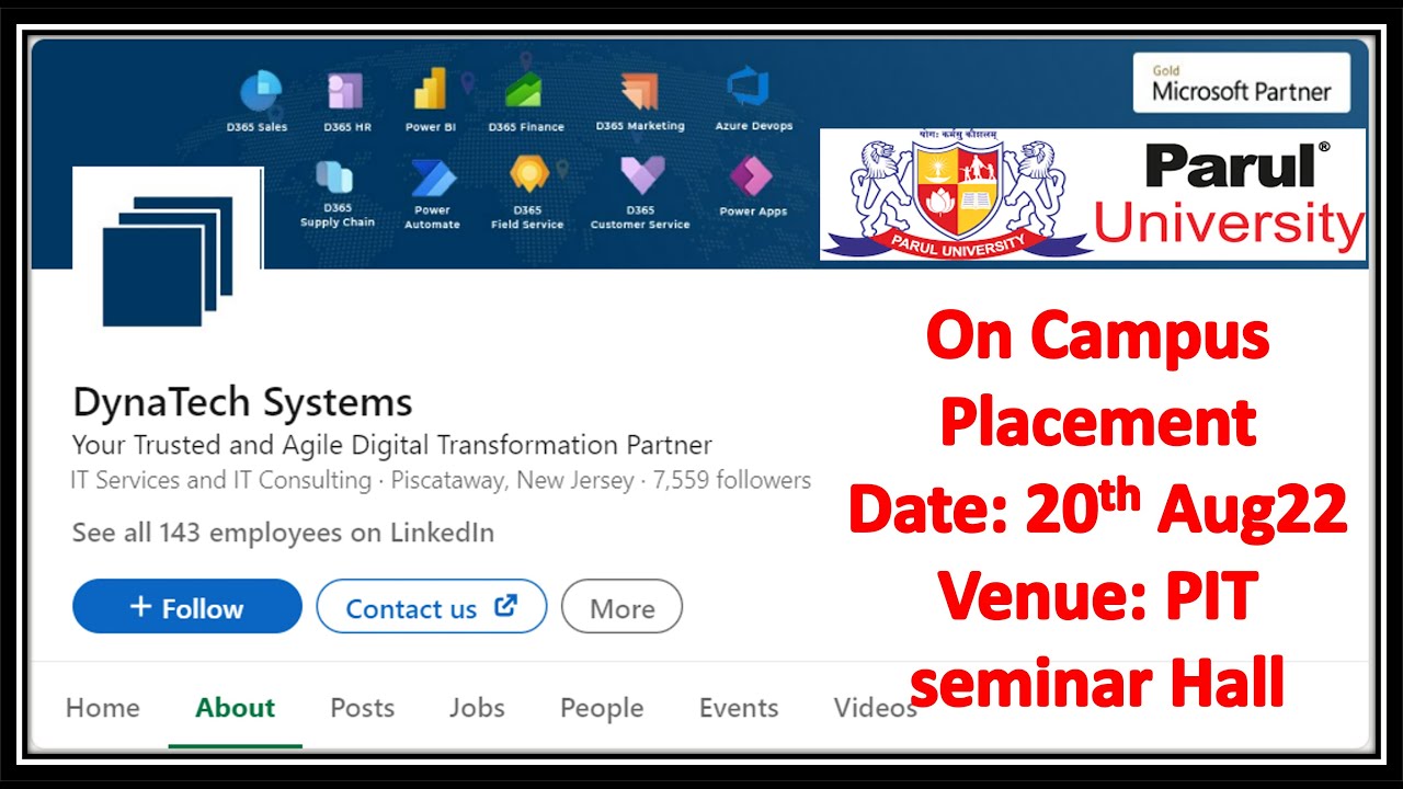 @DynaTech Systems || On Campus Placement || Parul University || Batch- 2k23 - YouTube