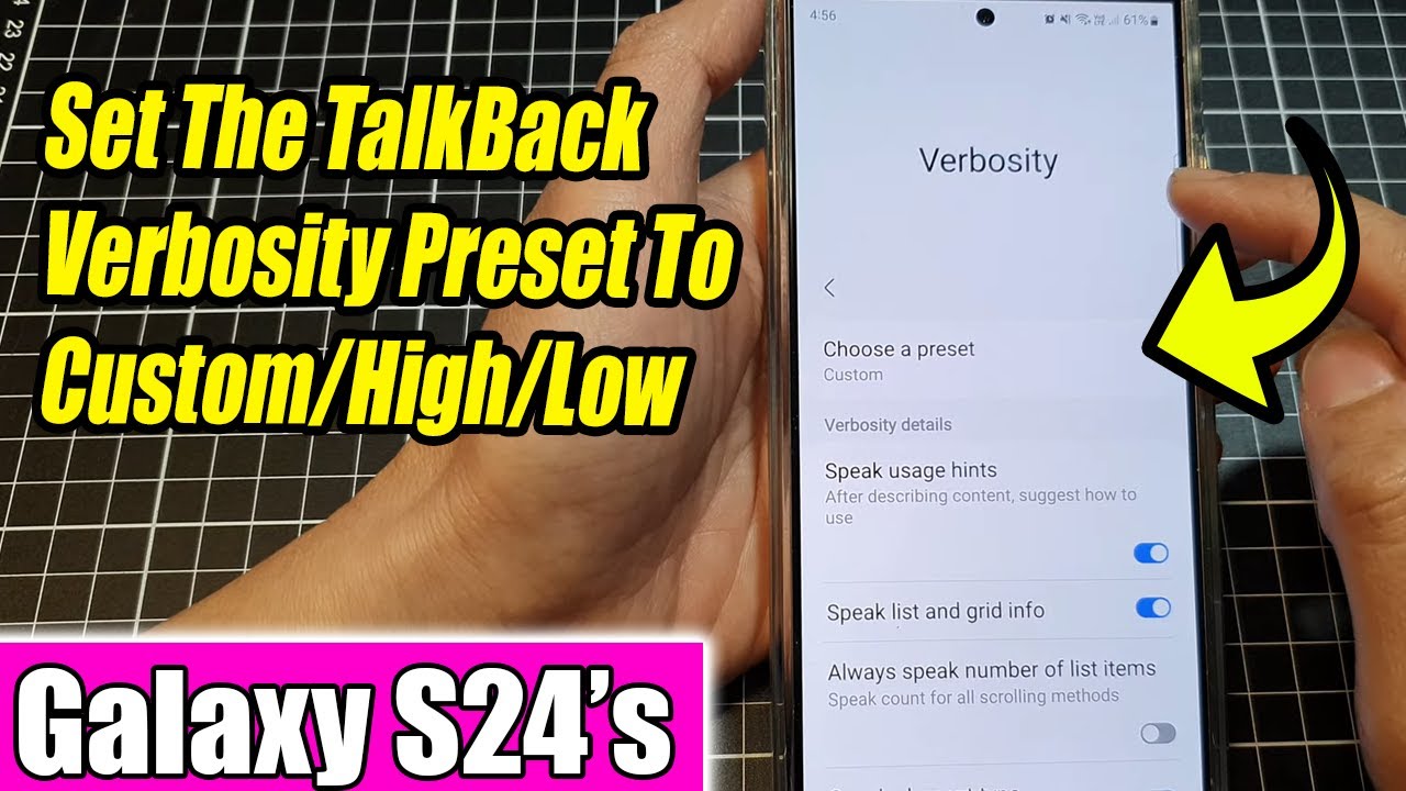 🗣️ Galaxy S24/S24+/Ultra: How to Set The TalkBack Verbosity Preset To Custom/High/Low - YouTube
