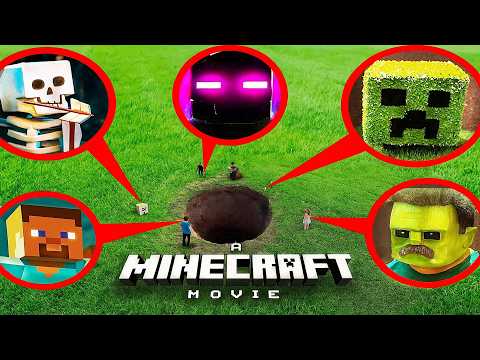 MY DRONE SPOTTED STEVE, CREEPER AND ALL MINECRAFT MOBS IN OUR WORLD!