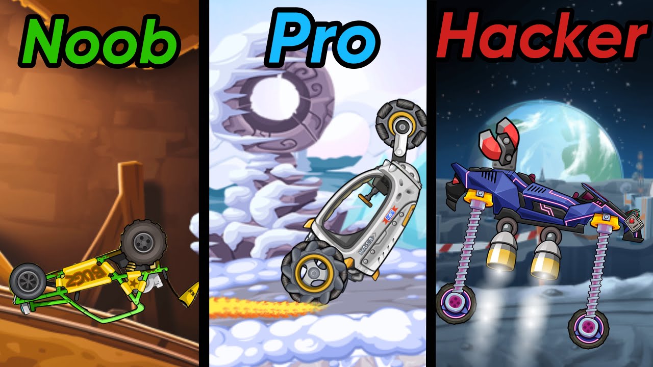 NOOB vs PRO vs HACKER - Hill Climb Racing 2 - YouTube