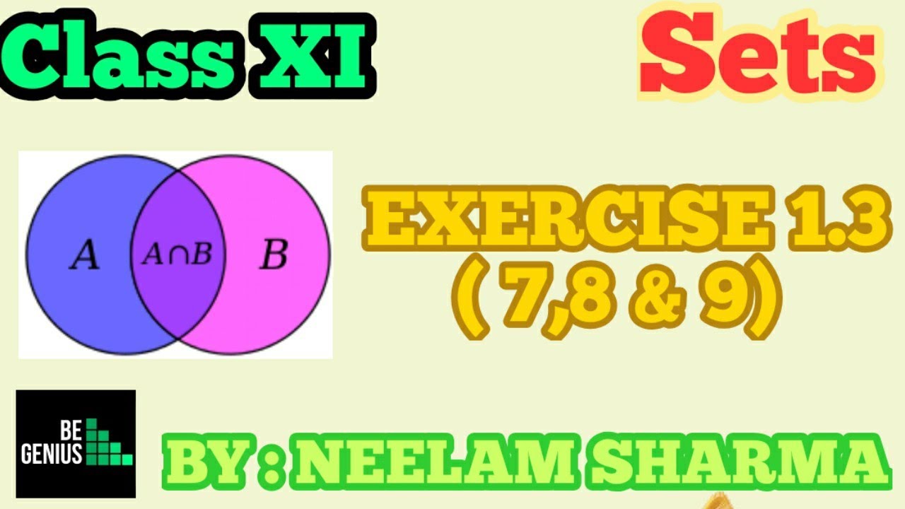 Class XI Sets Exercise 1.3 - YouTube