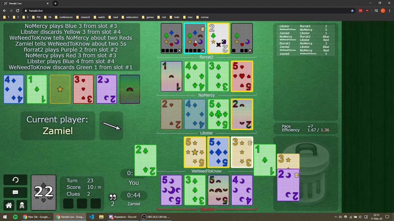 Hanabi Online 5p Dark Rainbow WR 5:01 - YouTube