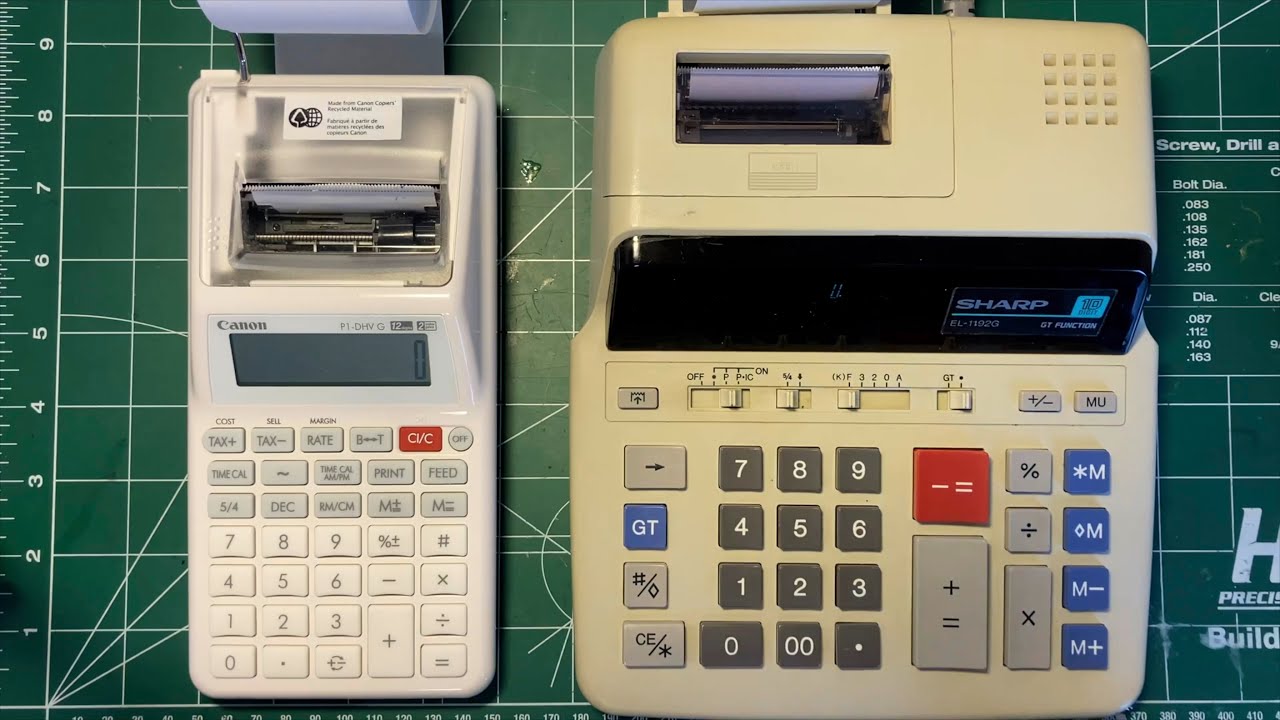 Sharp EL-1192G Printing Calculator: A Look Inside - YouTube