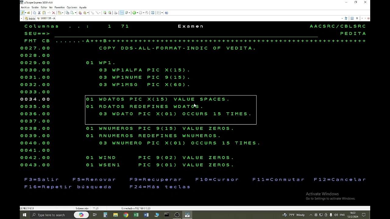 Programa Cobol en un AS/400 para editar un numero entero. - YouTube