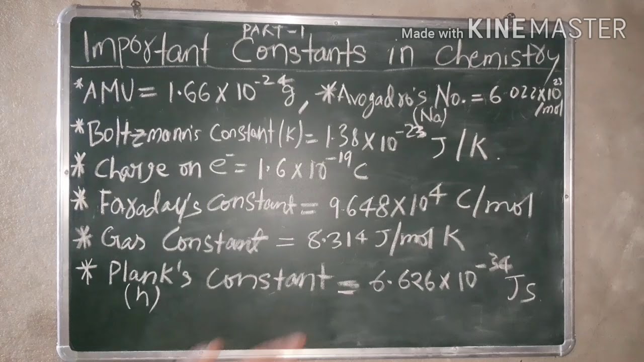 IMORTANT CONSTANT TERMS VALUE IN CHEMISTRY YouTube