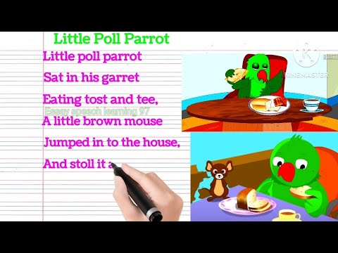 Little poll parrot rhyme | little poll parrot | rhymes | poems ...