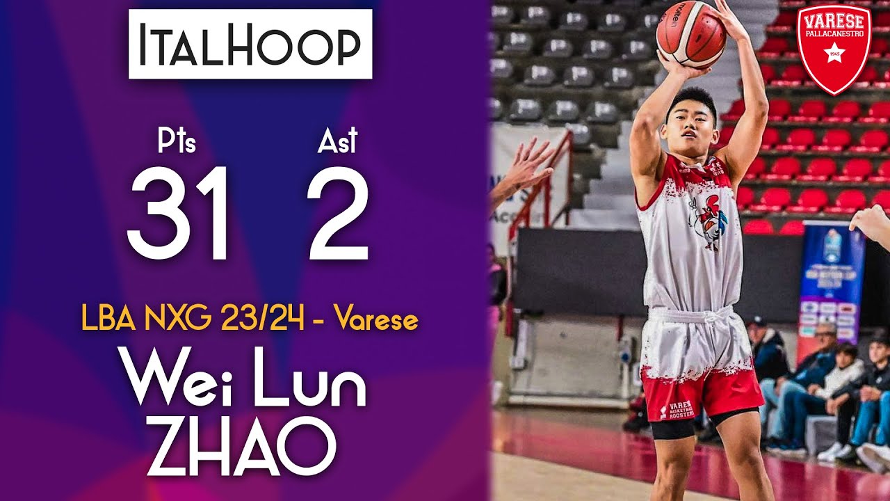 Wei Lun ZHAO - Highlights LBA Next Gen Cup 2023/24 - Varese - YouTube