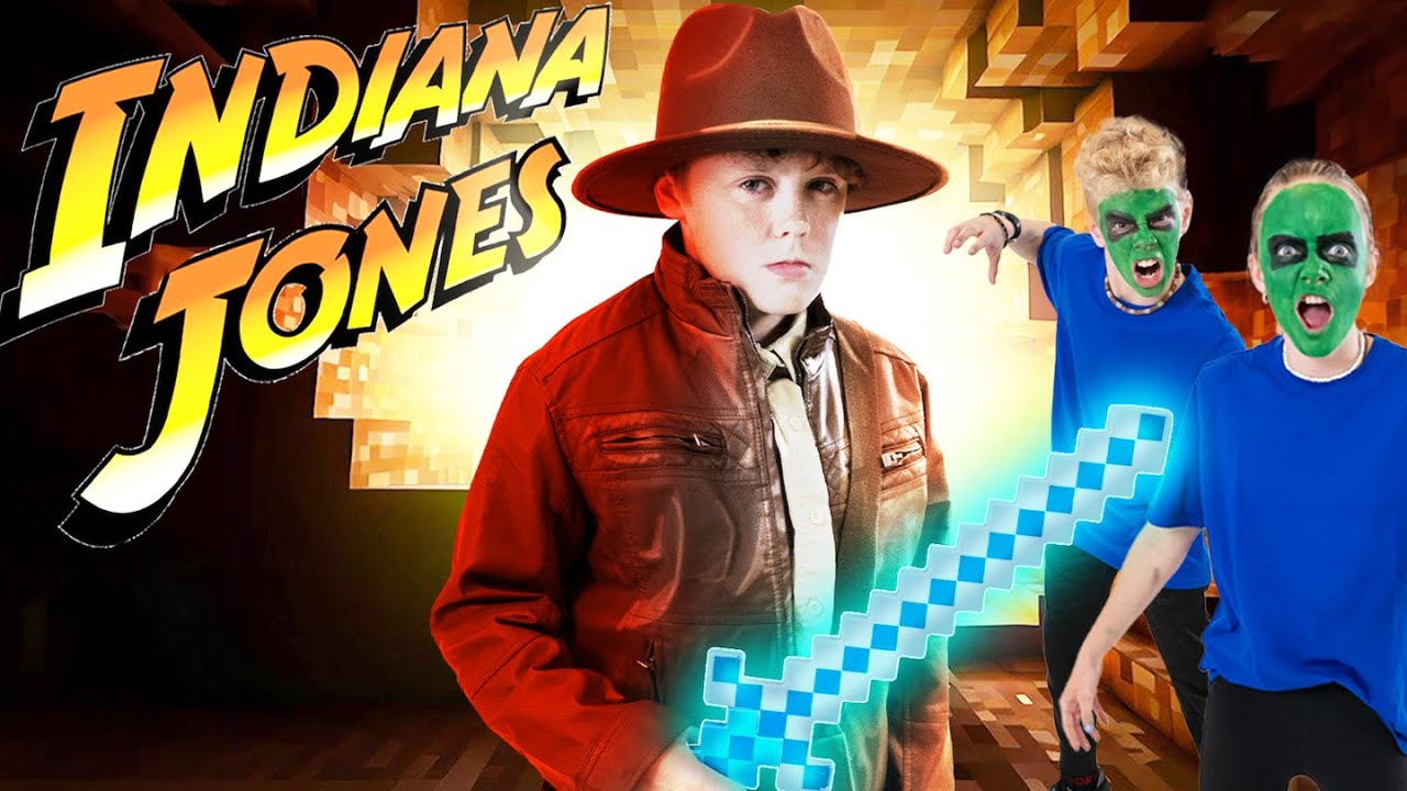 Indiana Jones Chased By Fun Squad Minecraft Invasion! - YouTube