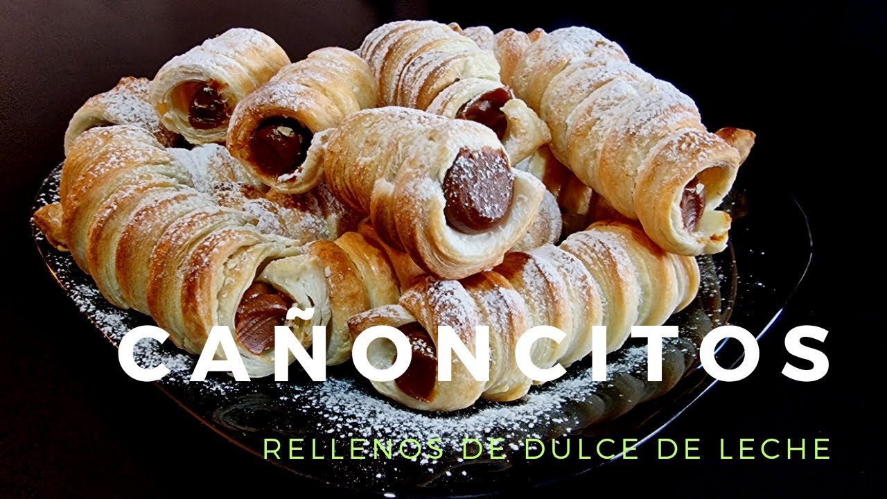 CAÑONCITOS RELLENOS de DULCE de LECHE// receta rápida y fácil! - YouTube