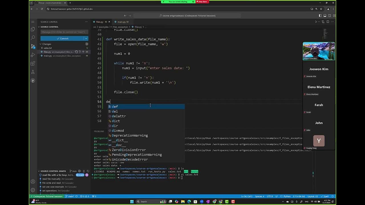 110724 COSC 1336 Python write/read numerical data to file - YouTube