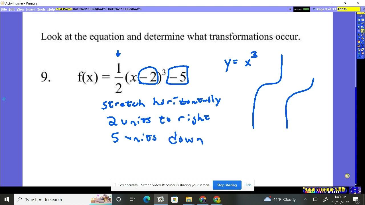 Algebra 2 3-4 #9-10 - YouTube