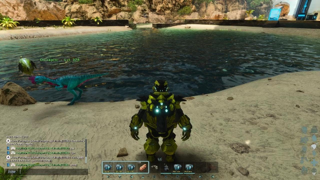 ARK Ascended official: farming gold eggs while tribe mate watchs bug ...