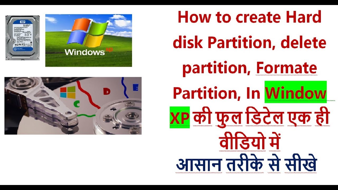 How to create partition, Delete or format in Windows XP - YouTube
