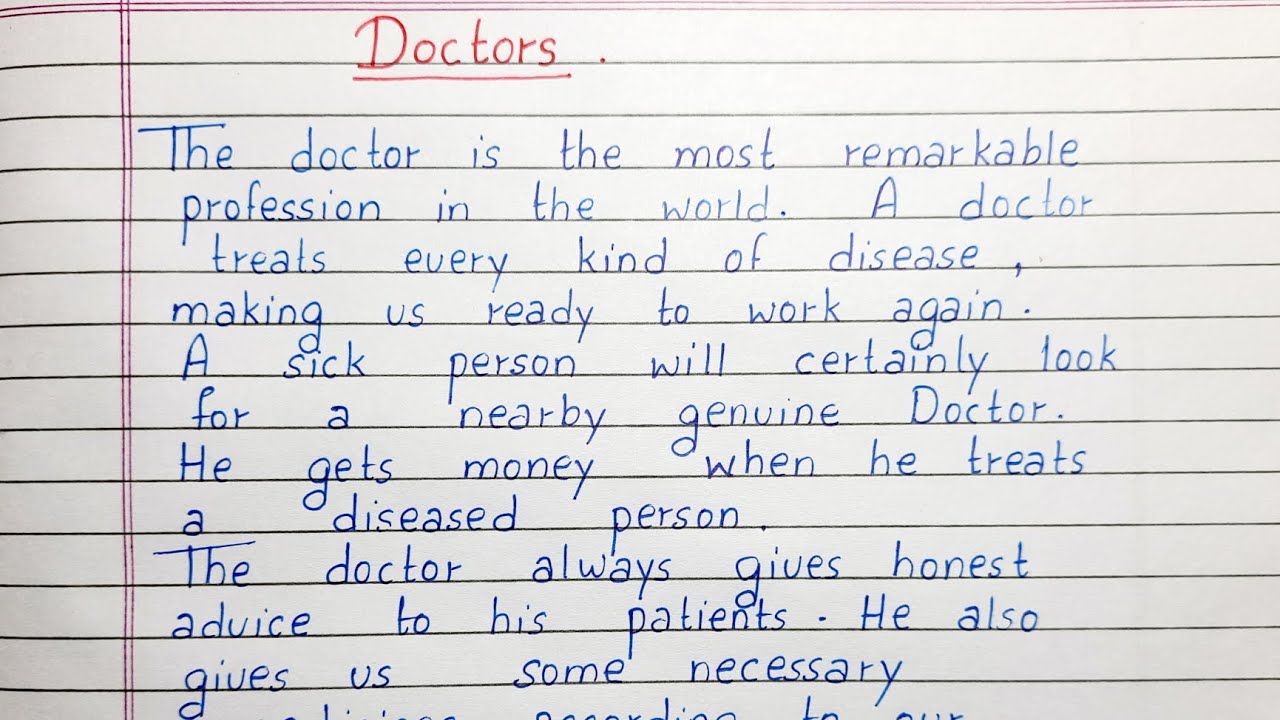 Write a short essay on Doctors | Essay - YouTube