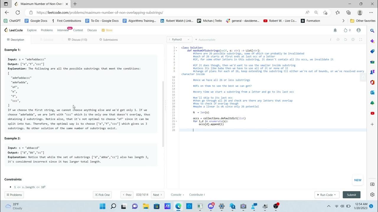 LeetCode Hard: 1520. Maximum Number of Non Overlapping Substrings - YouTube