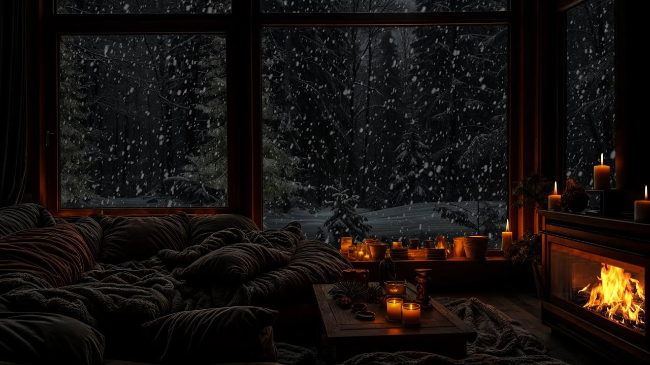 Winter Bliss ️ The Contrast of Snowy Chill and Fireplace Comfort ...