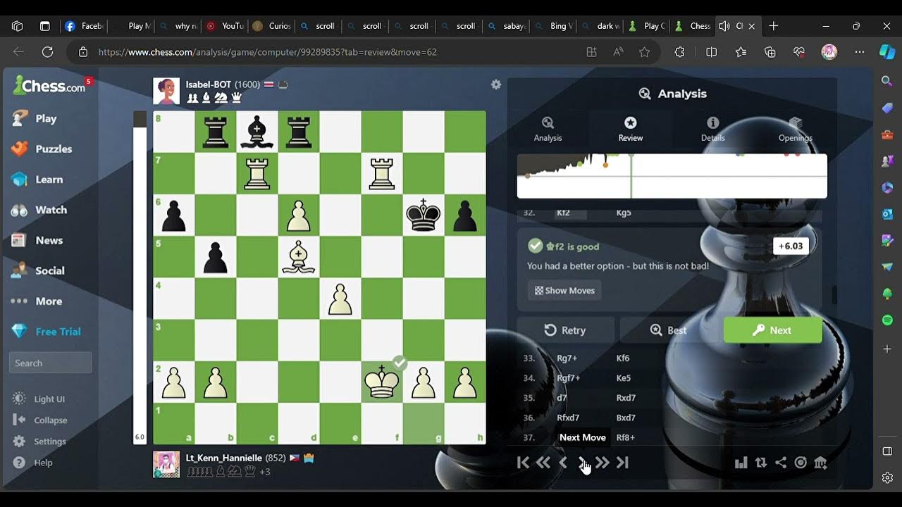 I finally defeated ISABEL Bot on Chess.com! - YouTube
