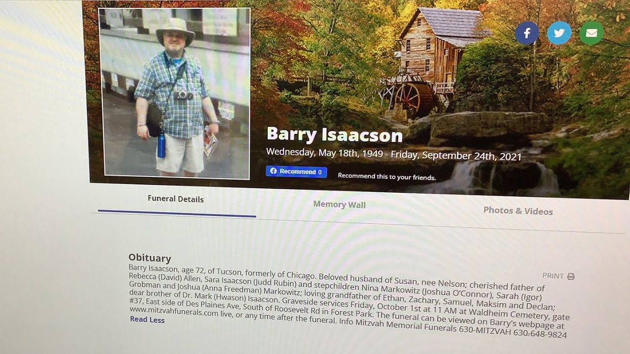 Barry Isaacson funeral - YouTube