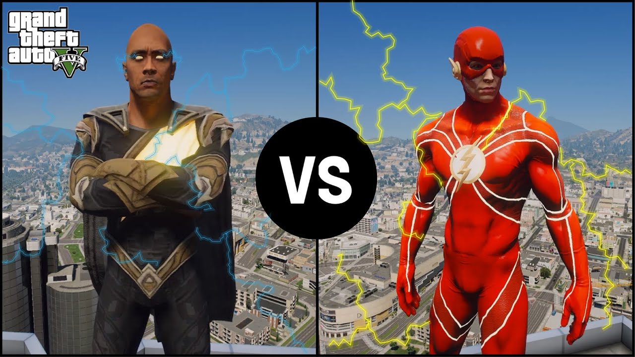 GTA 5 - The Flash VS Black Adam | Epic Full Battle! - YouTube