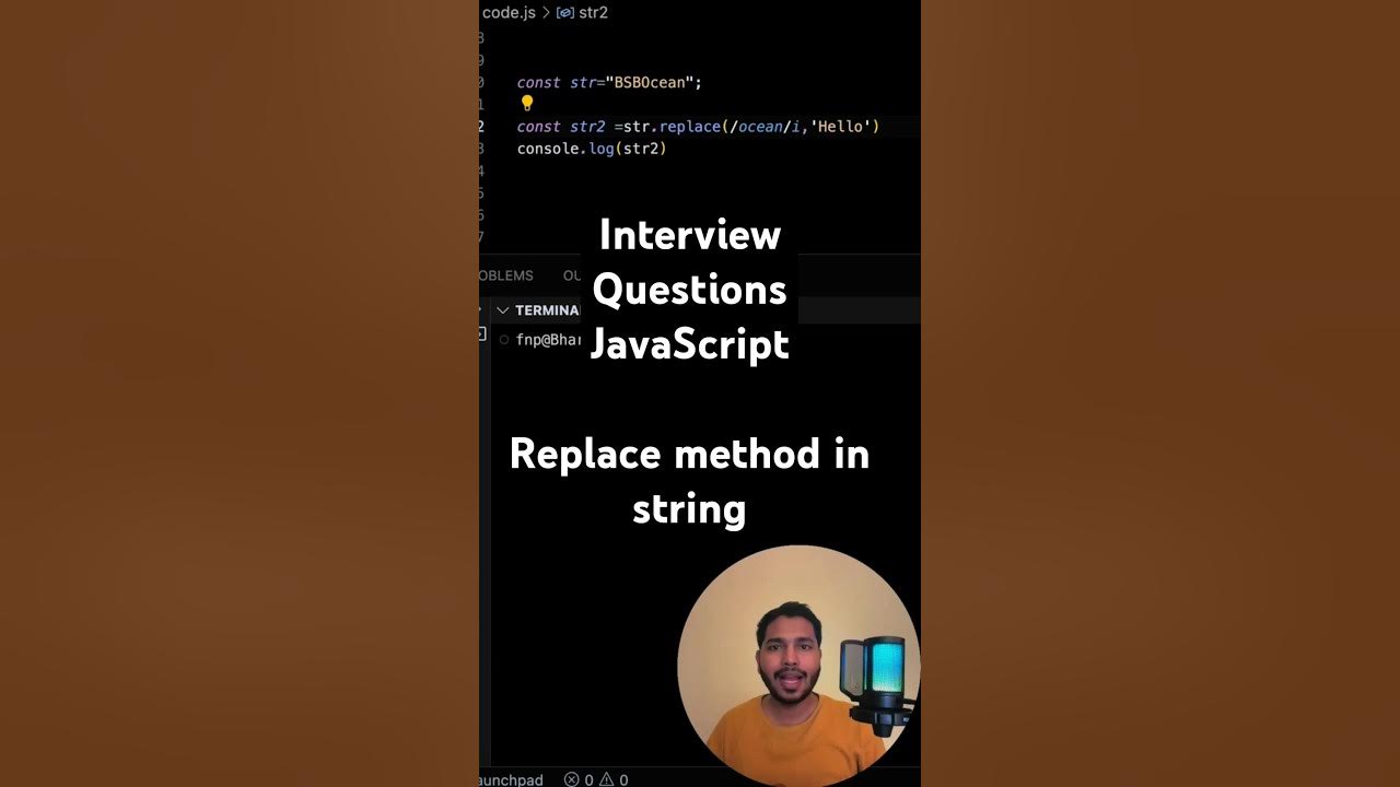 Javascript Interviewquestions String Replace Programming Coding Interview Freshers