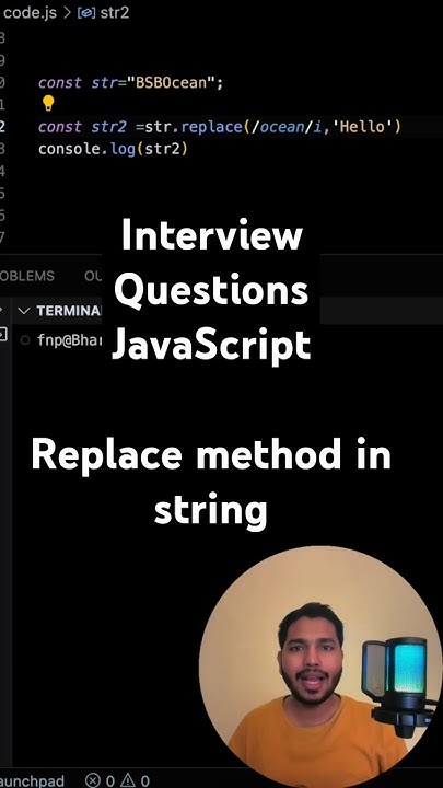 Javascript Interviewquestions String Replace Programming Coding Interview Freshers