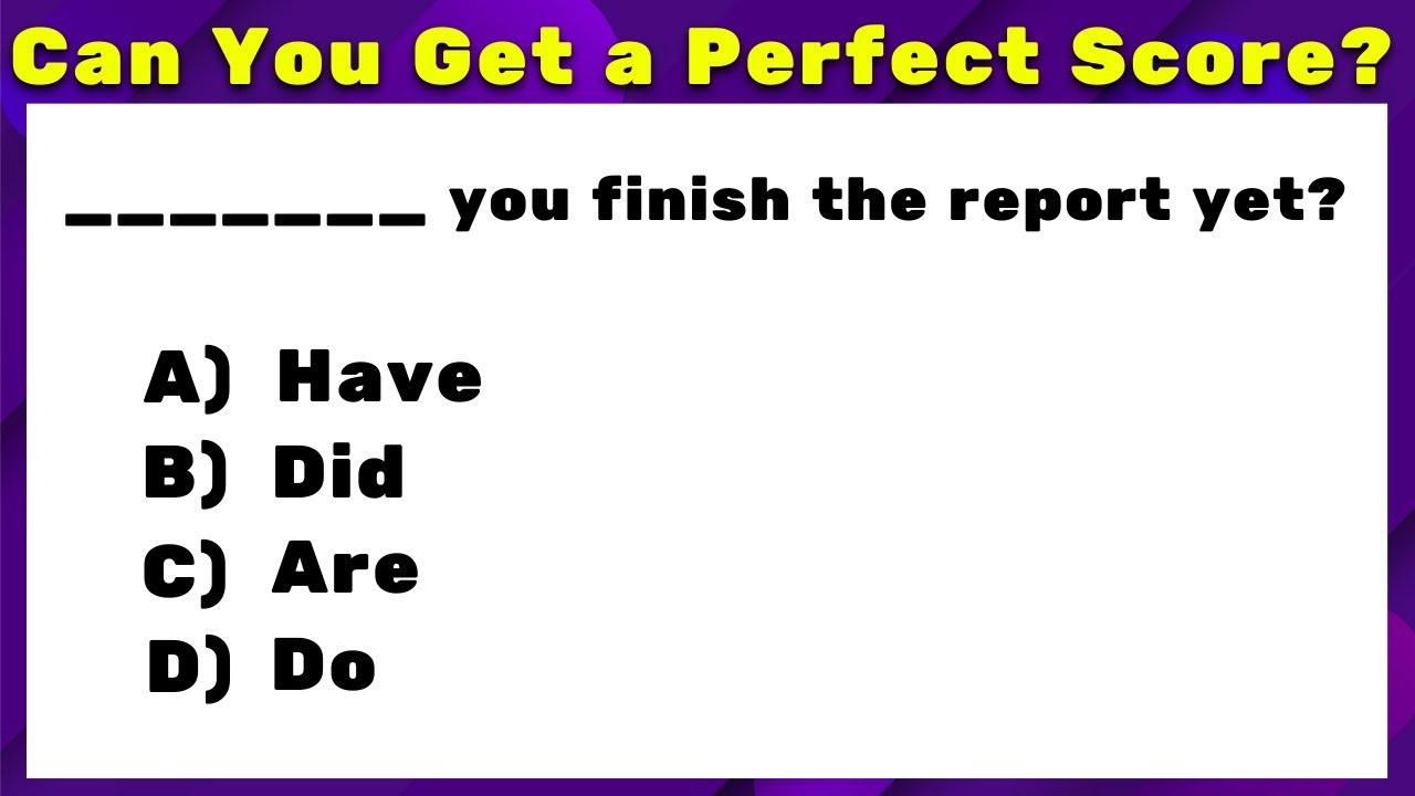 65 Challenging Grammar Questions: Test Your English Mastery! | Practice ...