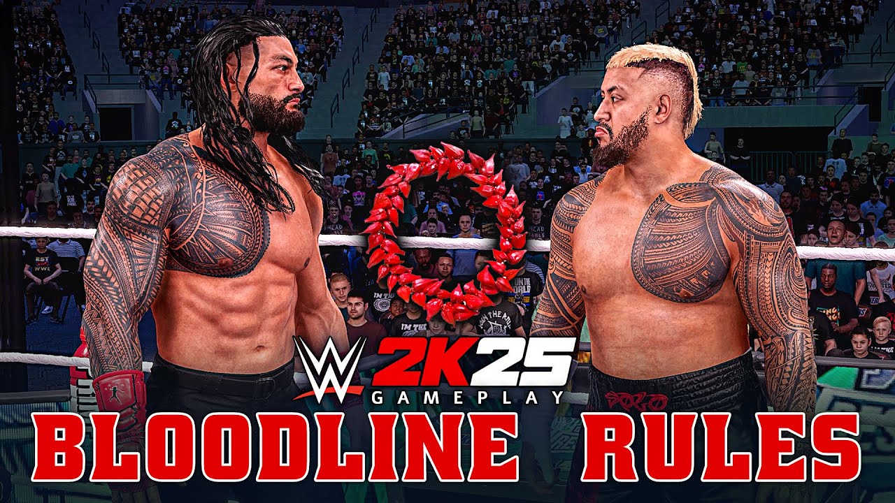 WWE 2K25 BLOODLINE RULES MATCH! Roman Reigns vs Solo Sikoa - YouTube