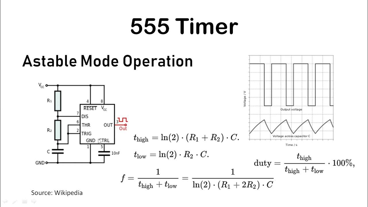 Astable and Monostable operation using 555 timer (in TinkerCAD) - YouTube