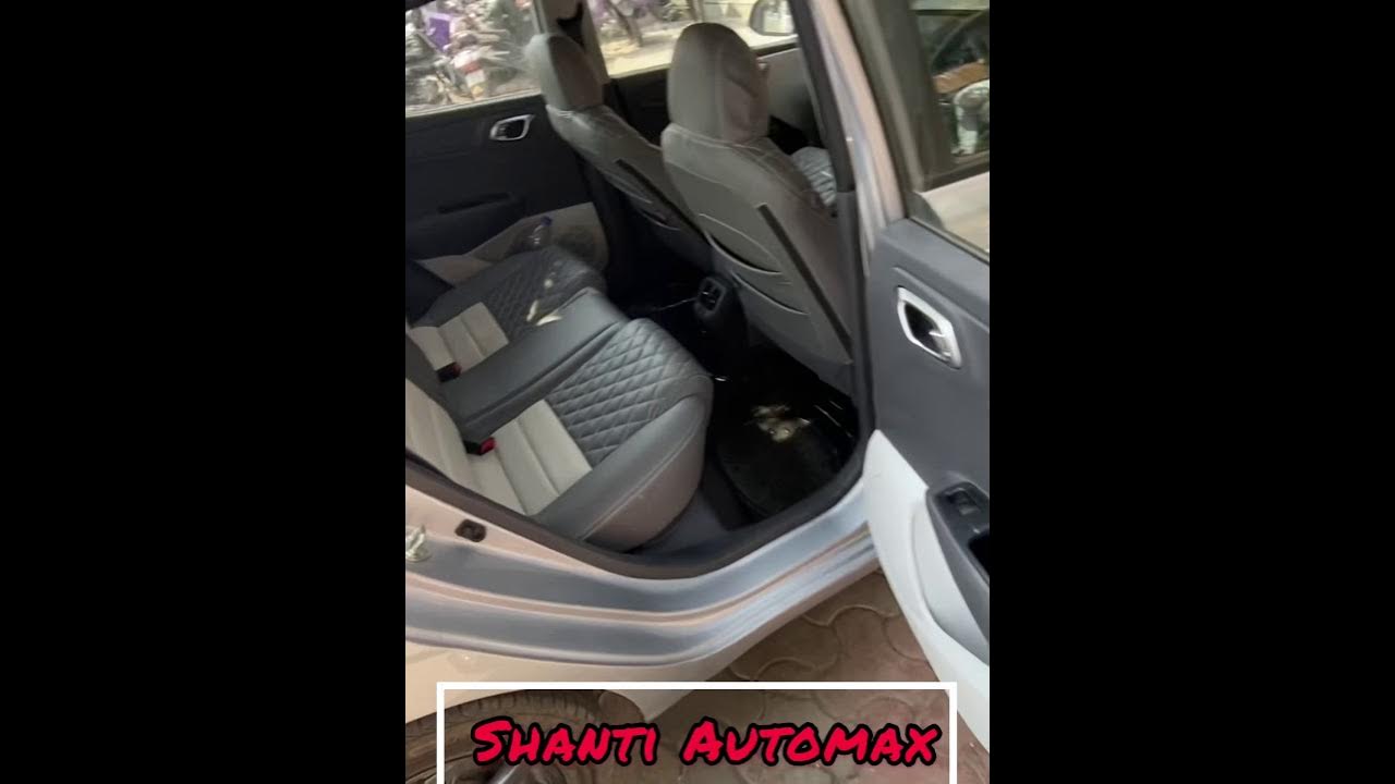 I10 grand Nios thigh support coustomised seat cover at Shanti automax - YouTube