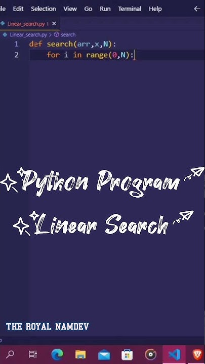 Python Tutorial Linear Searching Of A List Codmeducation Python Pythonprogramming